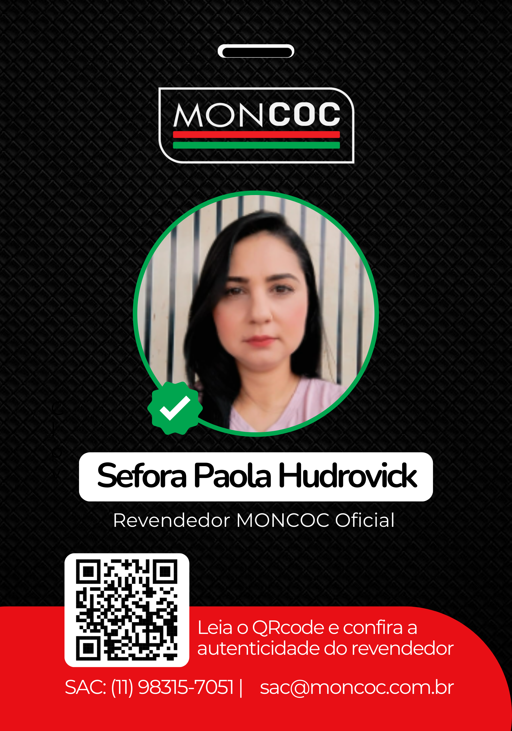 Perfil do Revendedor de Vendas - Sefora Paola Hudrovick - Moncoc Prime
